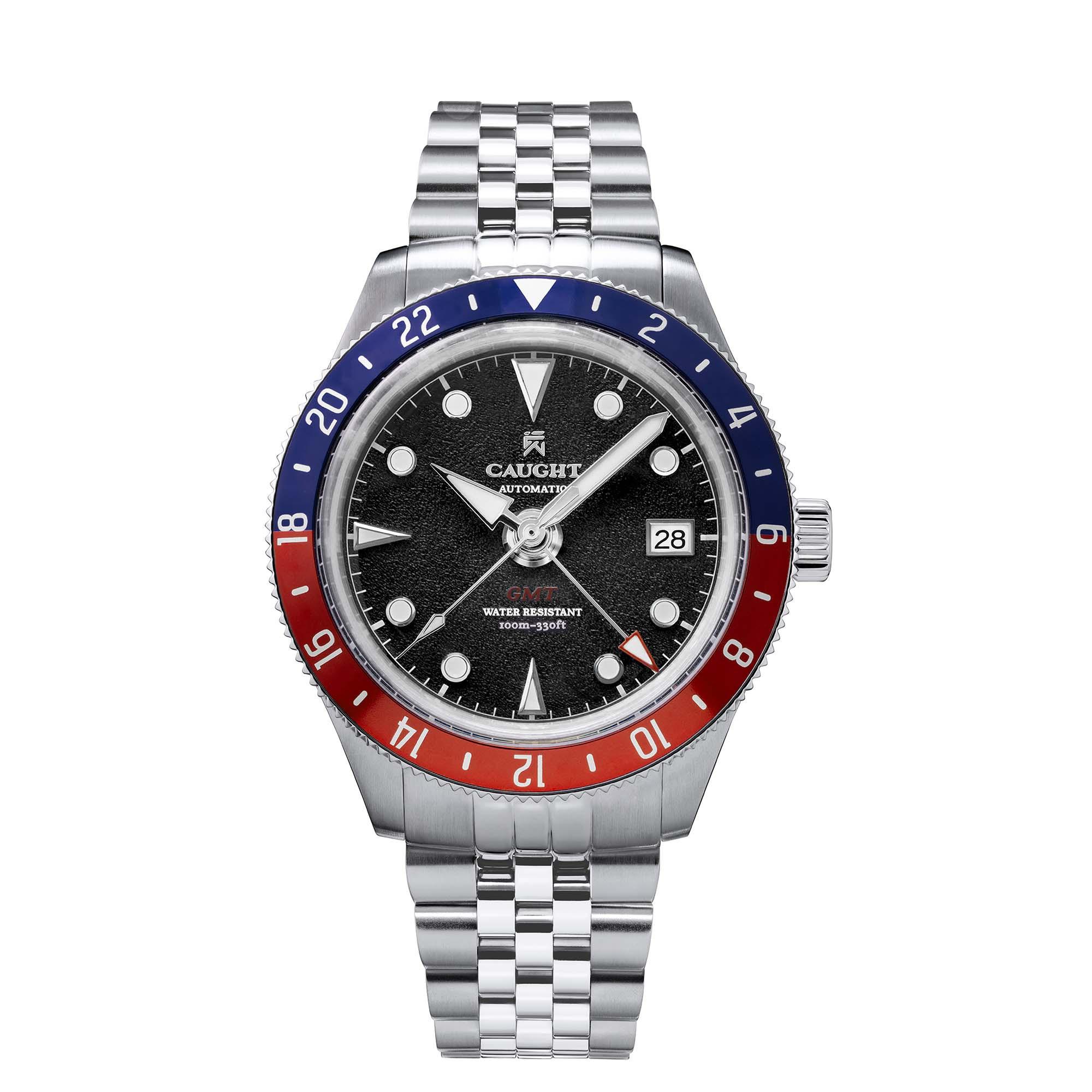 Nomad GMT Watch - Blue/Red | Dual Time Zone | Caught Watches
